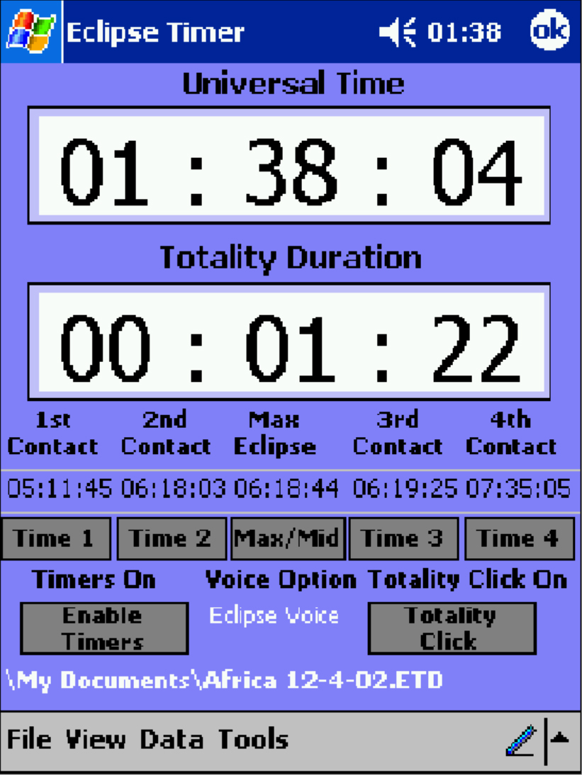 Solar Eclipse Timer App